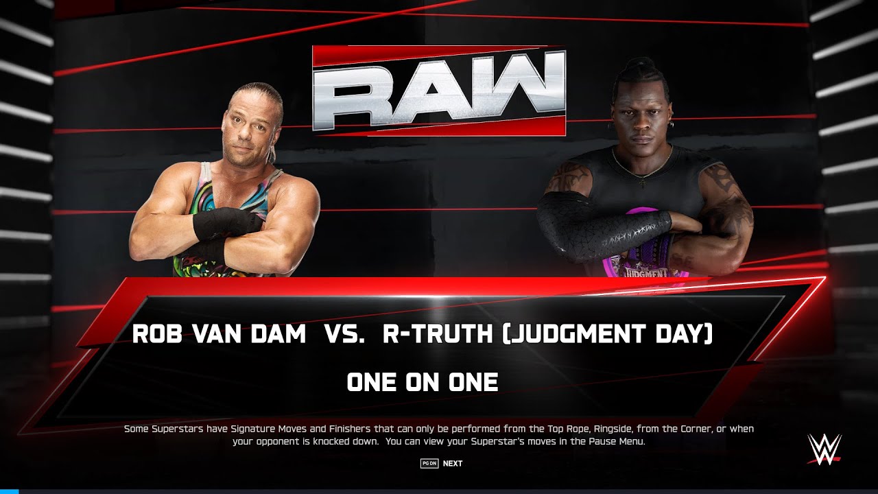 [ raw cup 2 round ] - rob van dam vs r-truth ( judgment day ) - YouTube