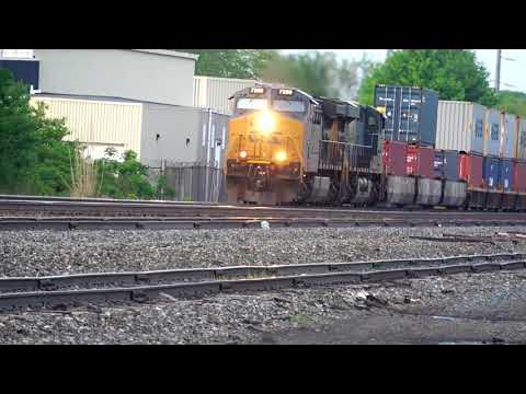 2 CSX Trains Meet! CSXT 1877 Heritage Unit! CSX Train Rounds Hairpin Curve Fast NS Train + Much ...