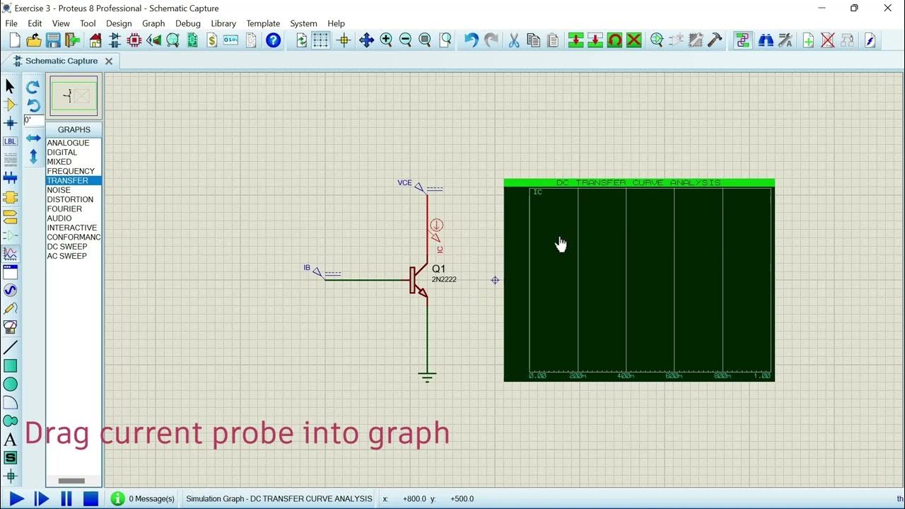 How to do CE input output characteristic using transfer function in Proteus - YouTube