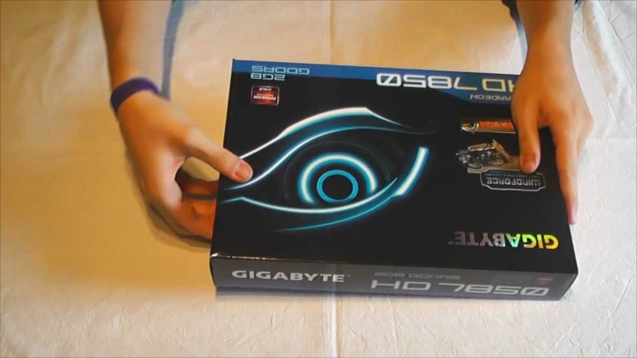 Gigabyte Radeon HD 7850 WindForce 2X Grafikkarte Unboxing - YouTube