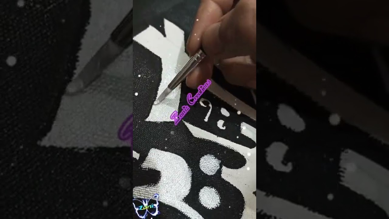 two colors on canvas #arabiccalligraphyforbeginners #acrylic # ...