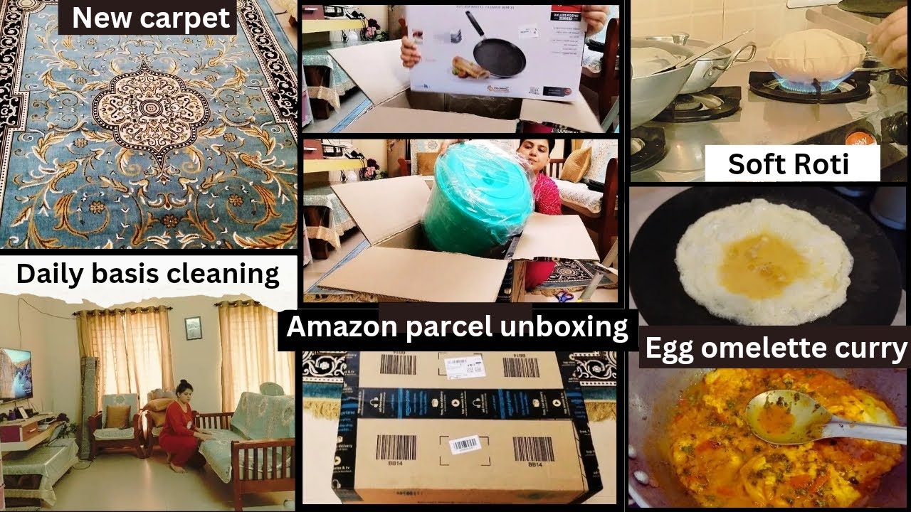 Amazon Parcel Unboxing📦//Night dinner ke liye banaya egg omelette curry ...