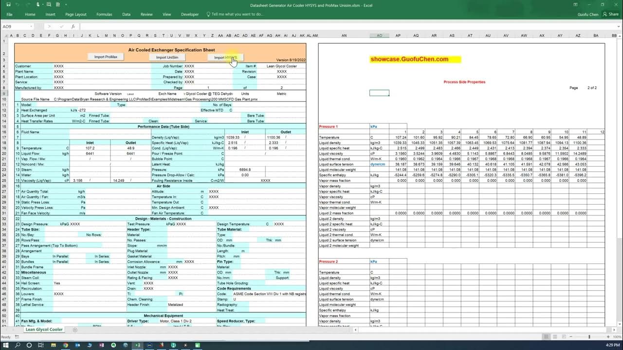 One Minute Process Engineering: Generate an Air Cooler Datasheet from ...