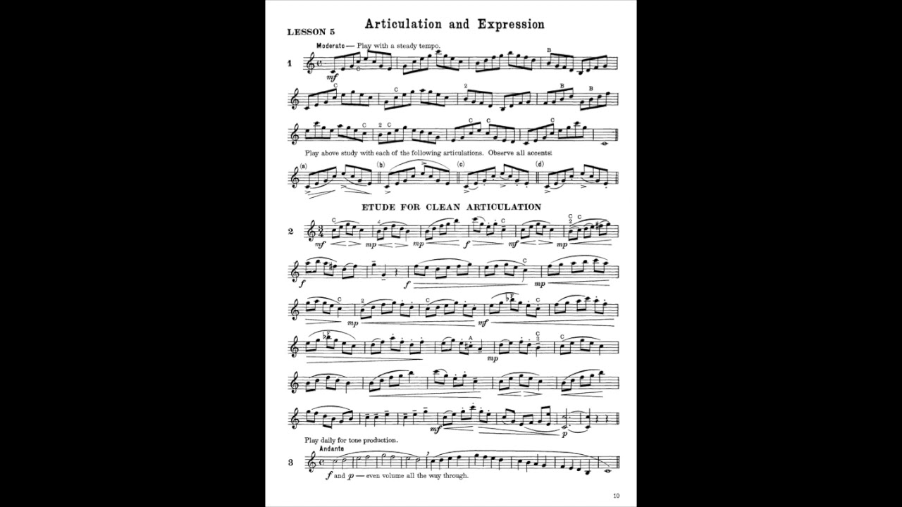 Rubank Intermediate Method for Clarinet L5 1 d 70bpm - YouTube