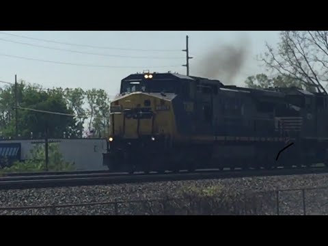 GECX 7308(ex csx)c40-8w leads a coal train at McCord park - YouTube
