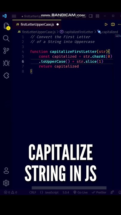 😄😄 Now Convert First Letter of String into UpperCase with this JavaScript trick #shorts # ...
