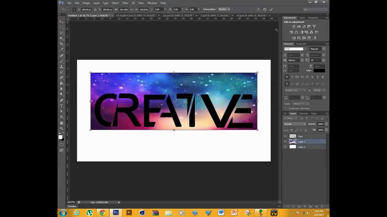 Text effect | Advanced Conceptual Tutorial | Photoshop CS6 Extended ...