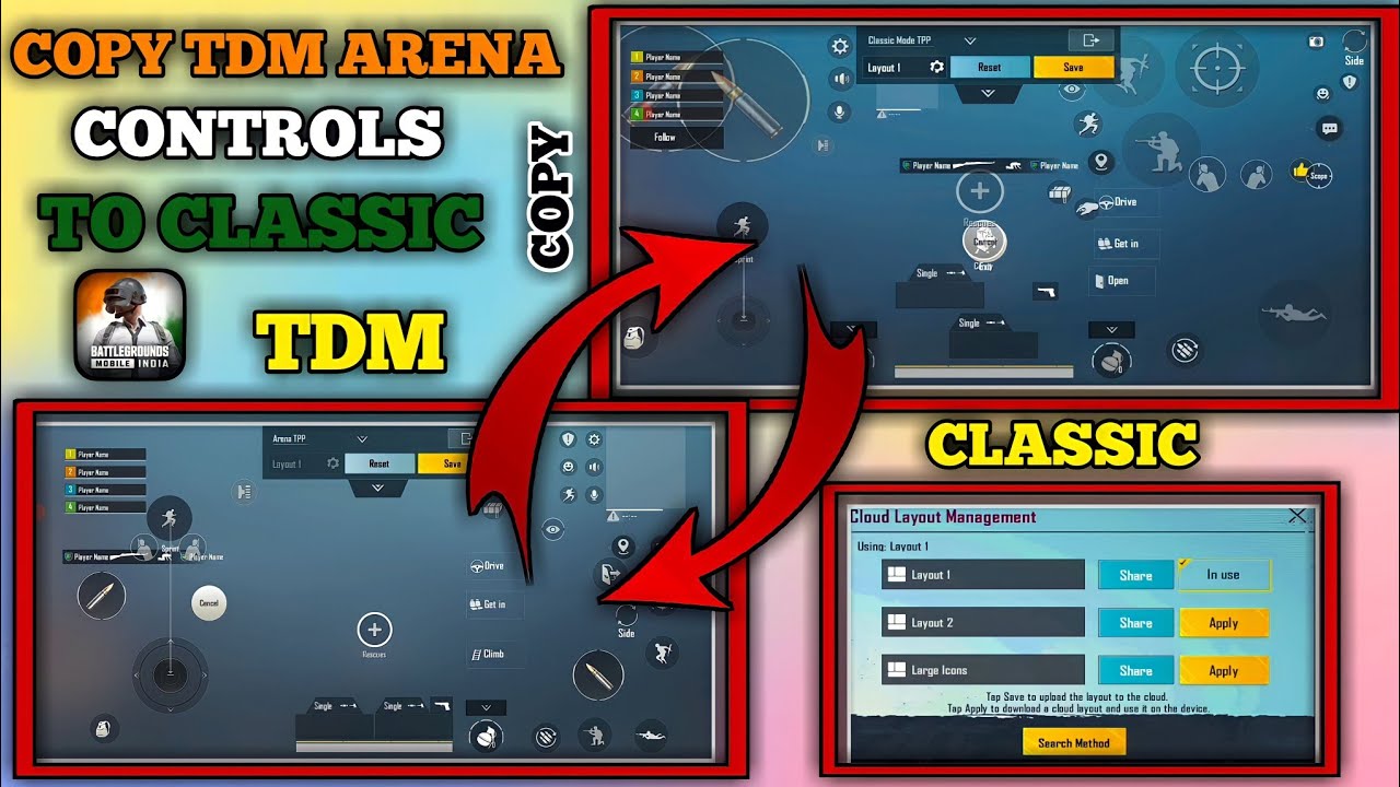 How To Copy TDM or Arena Layout in Classic in PUBG Mobile | Copy TDM Setting Classic Mode 2.3 ...