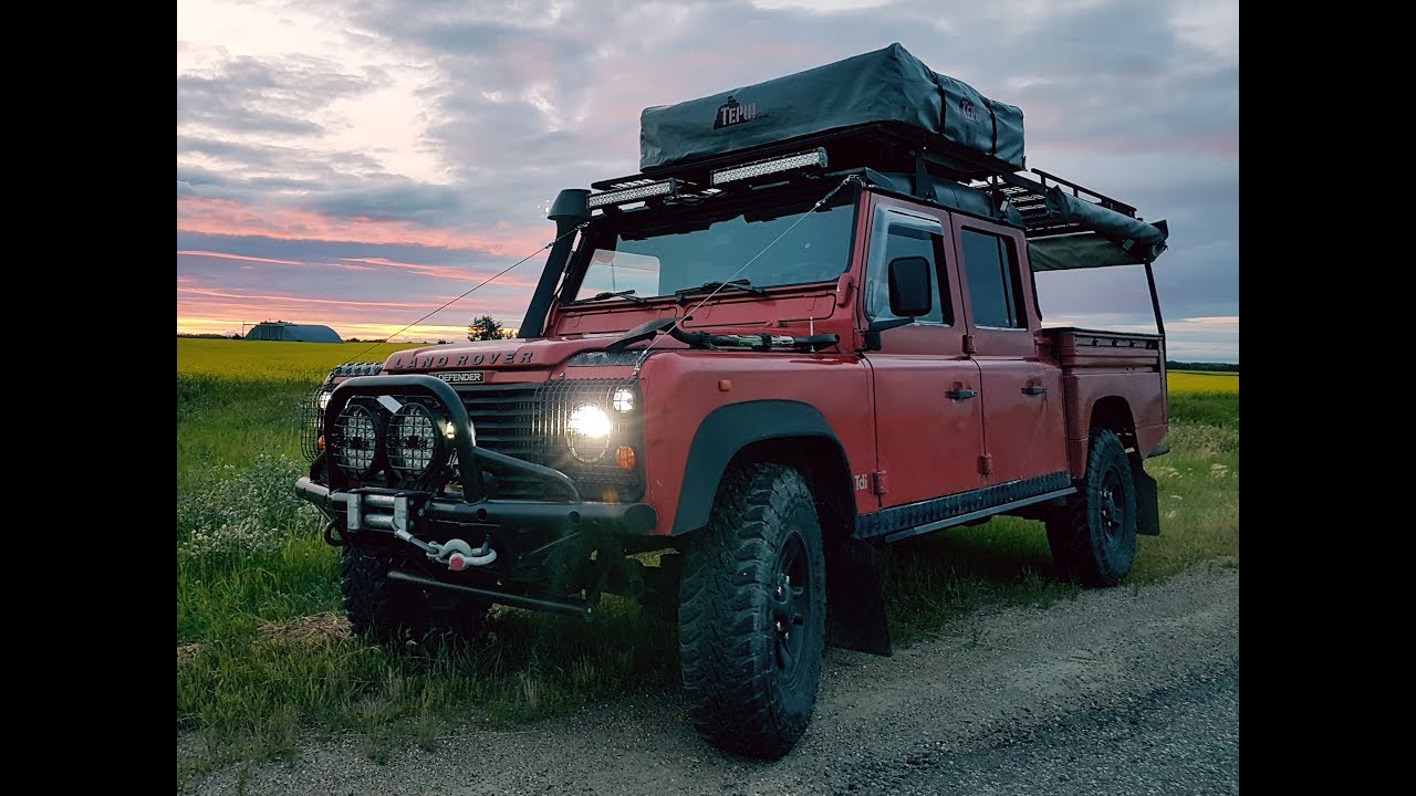 Defender 130 camp setup part 2 - YouTube