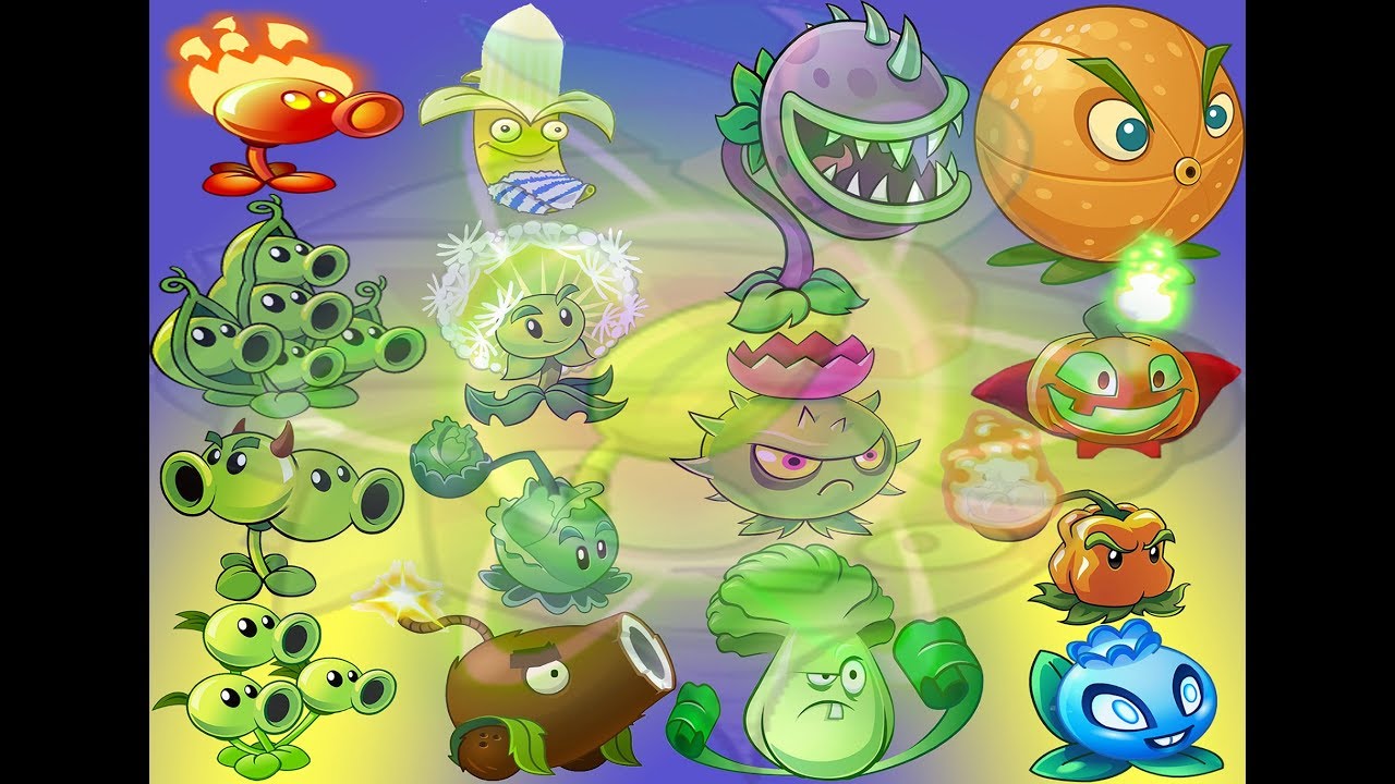 Every Plant MAX LEVEL - All Tiles POWER-UP! Plants vs Zombies 2 ...