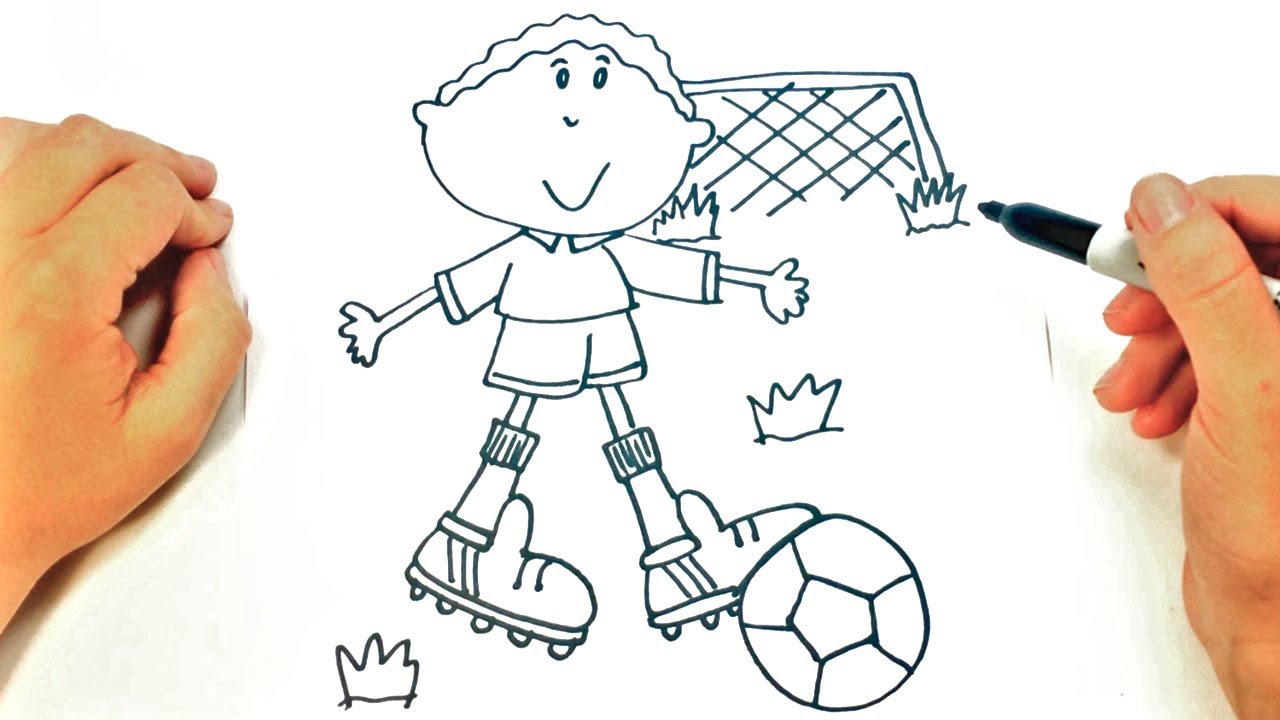 How to draw a Child Playing Soccer | Drawings Tutorials - YouTube
