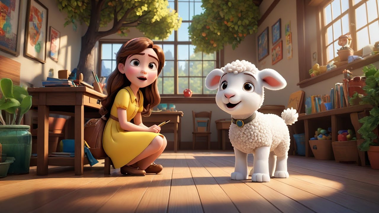 Merry had a little lamb 🐑 |kids poems #kids #cartoon #nurseryrhyme # ...