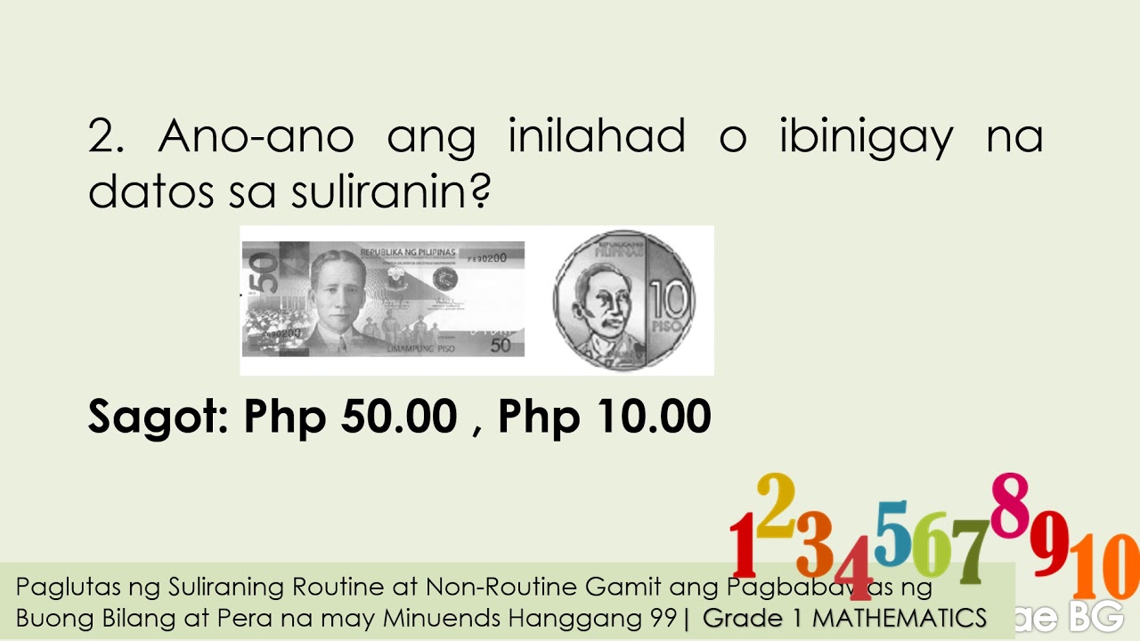 PAGLUTAS NG SULIRANING ROUTINE AT NON-ROUTINE GAMIT ANG PAGBABAWAS ...