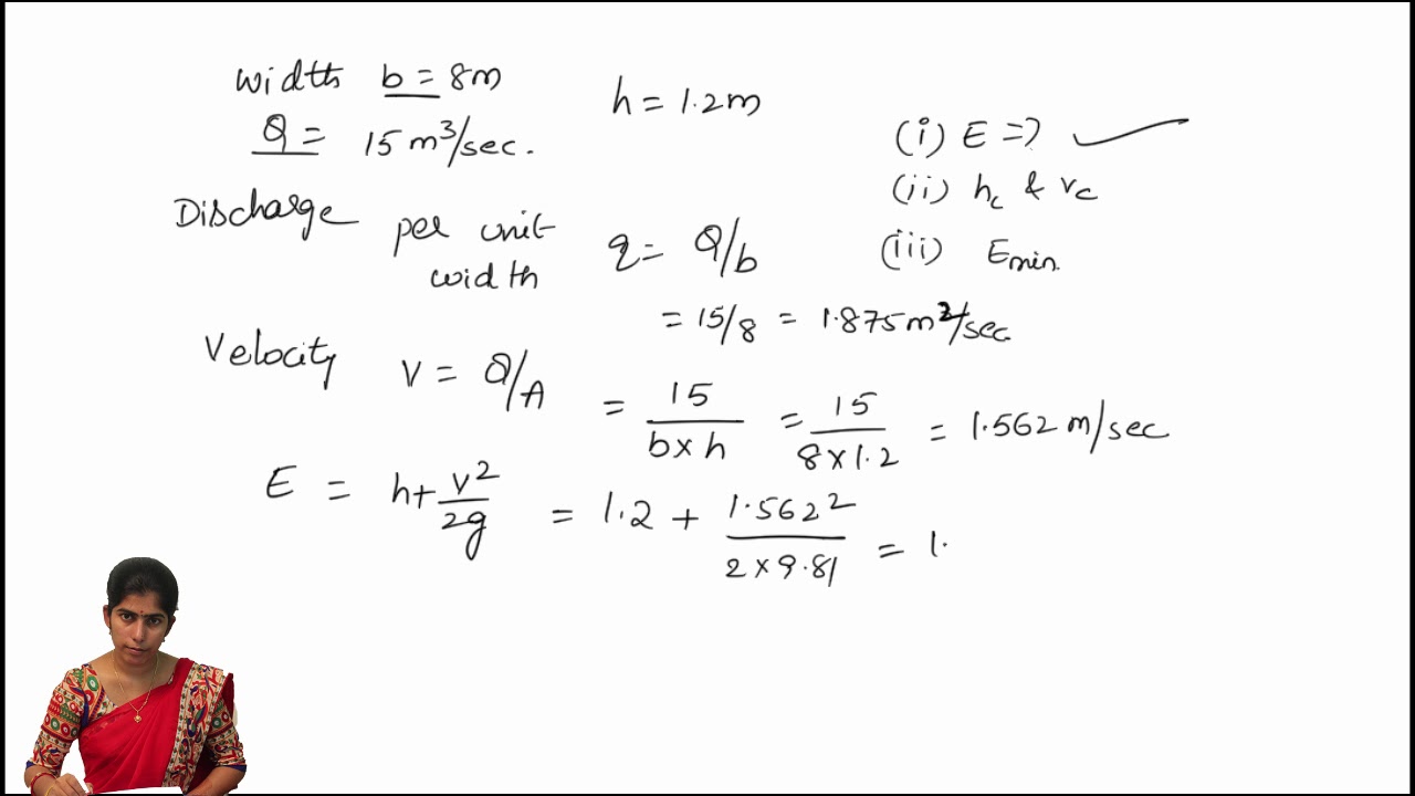 problem on critical velosity, critical depth, minimum specific energy ...