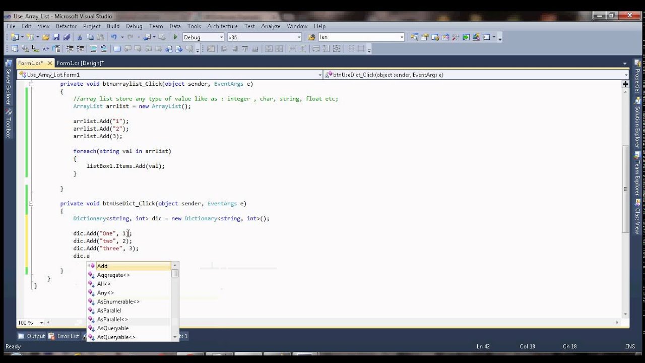 How to use Dictionary in c# net - YouTube