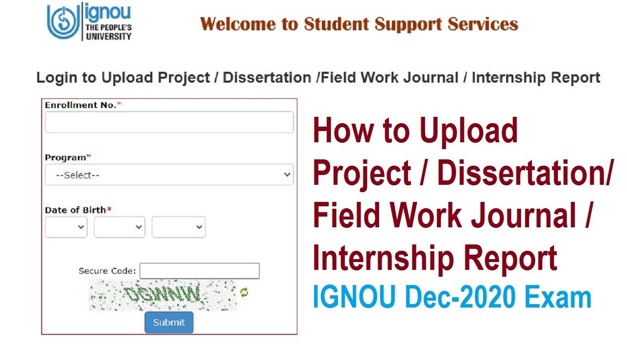 How to Submit Project/ Dissertation/ Field Work Journal/ Internship ...
