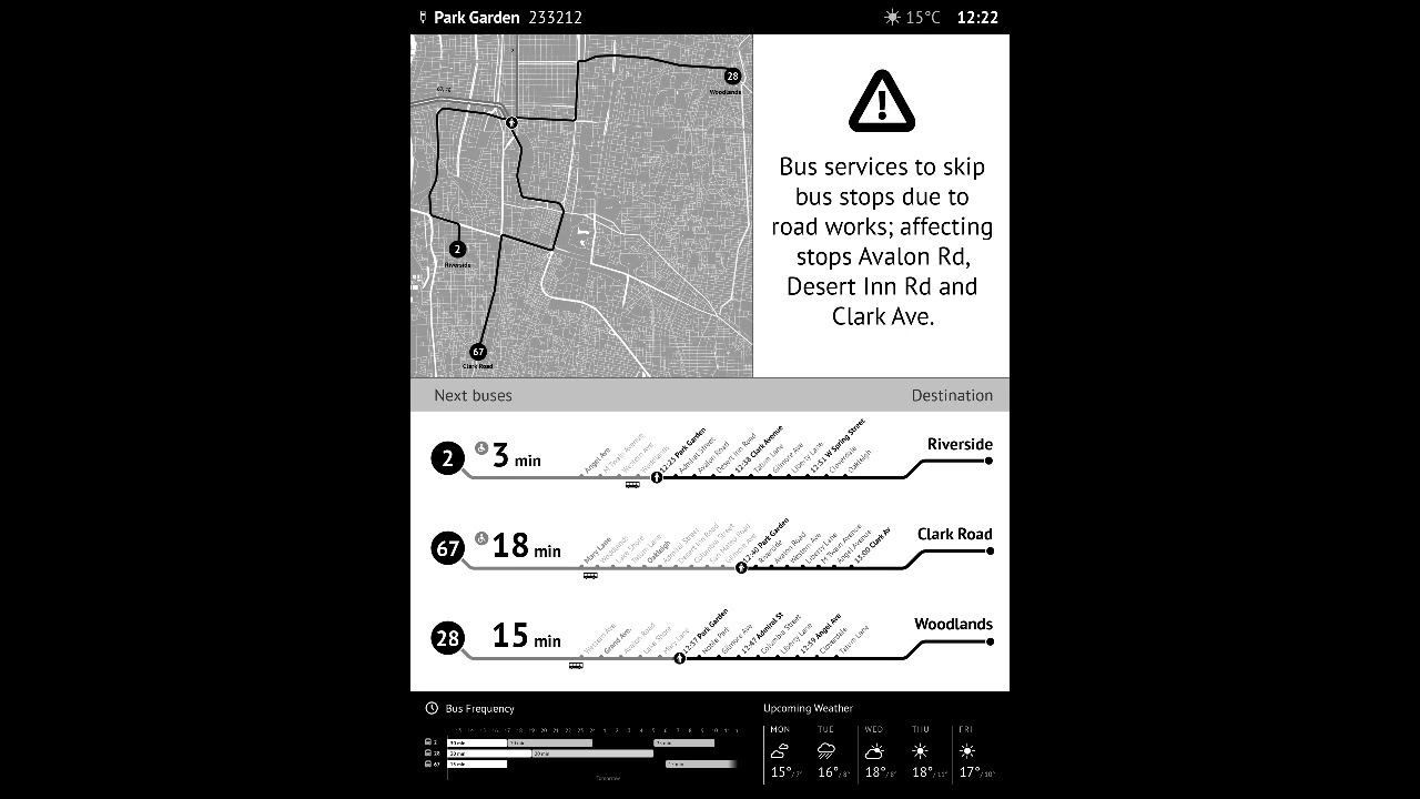 Papercast E-paper Bus Stop Displays Content Showing Live Arrivals ...