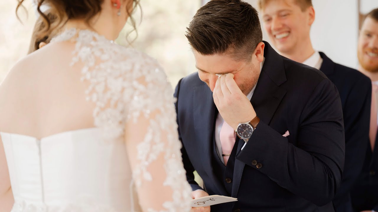 Emotional Groom Breaks Down In Tears During Wedding Vows - YouTube