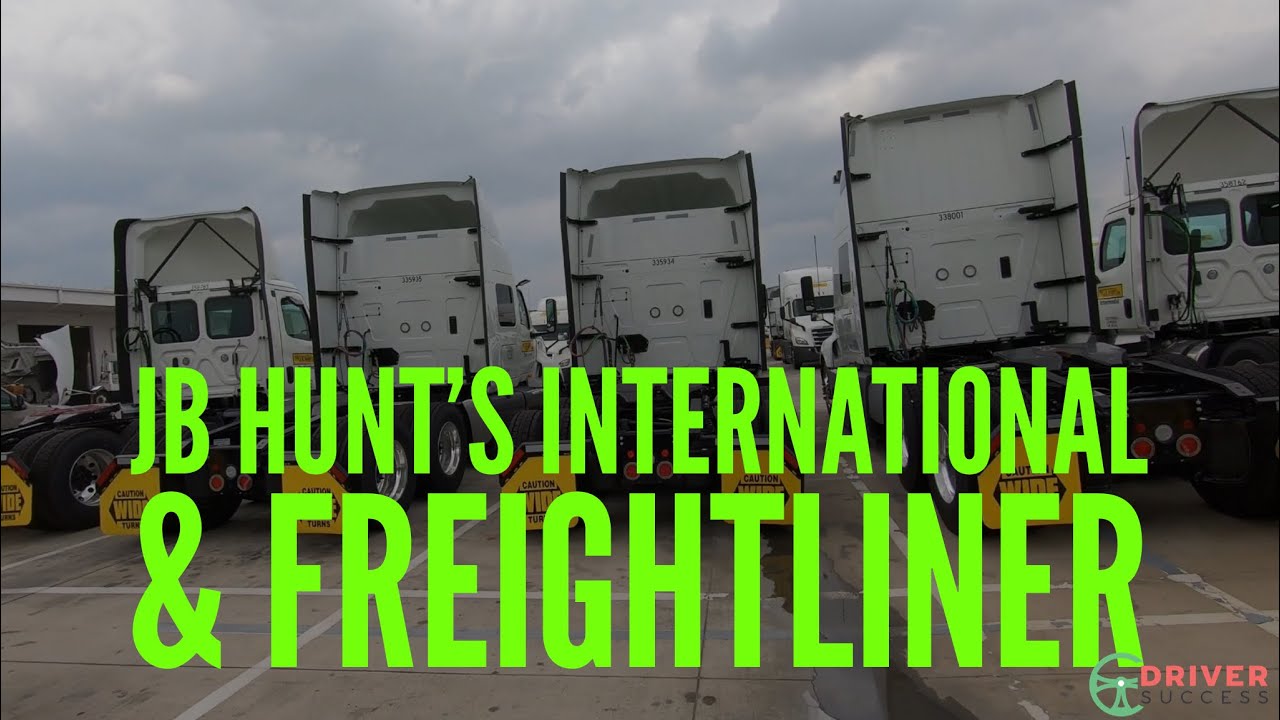 A Quick Look At The International & Freightliner JB Hunt Trucks - YouTube