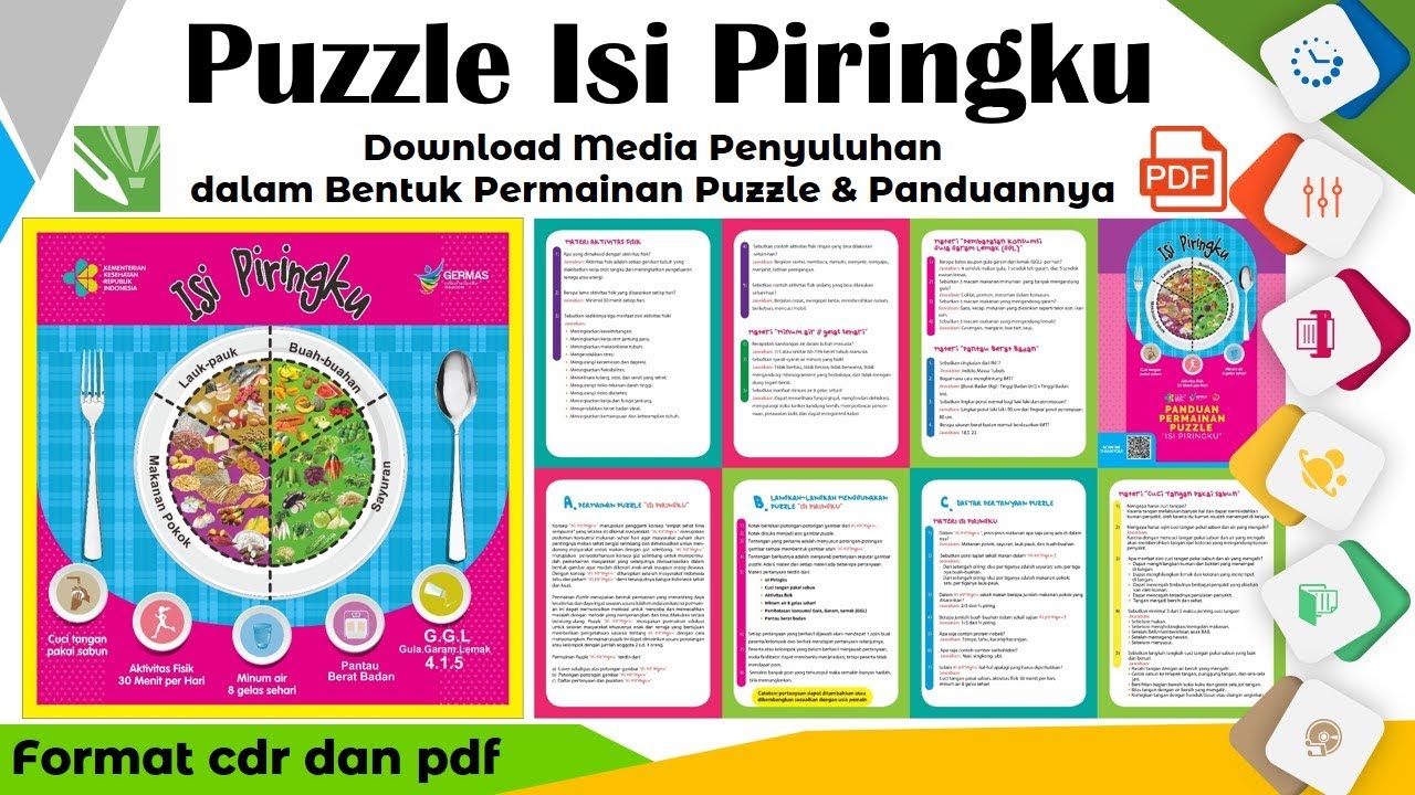 Download Puzzle Isi Piringku Format cdr dan pdf - YouTube