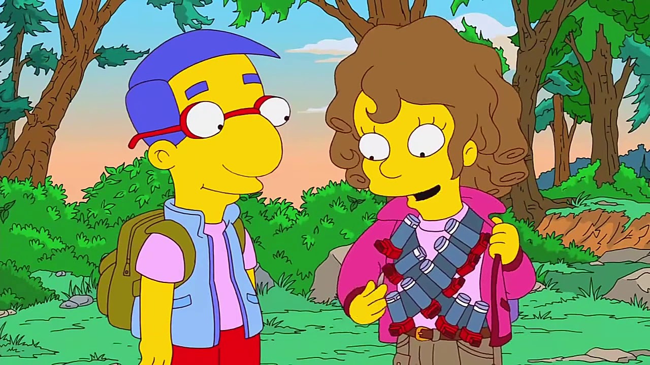 Beso de lisa y milhouse HD clip - YouTube