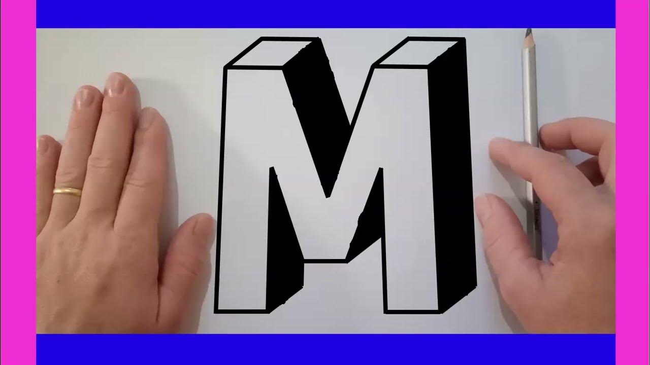 Como desenhar letra M 3D - YouTube