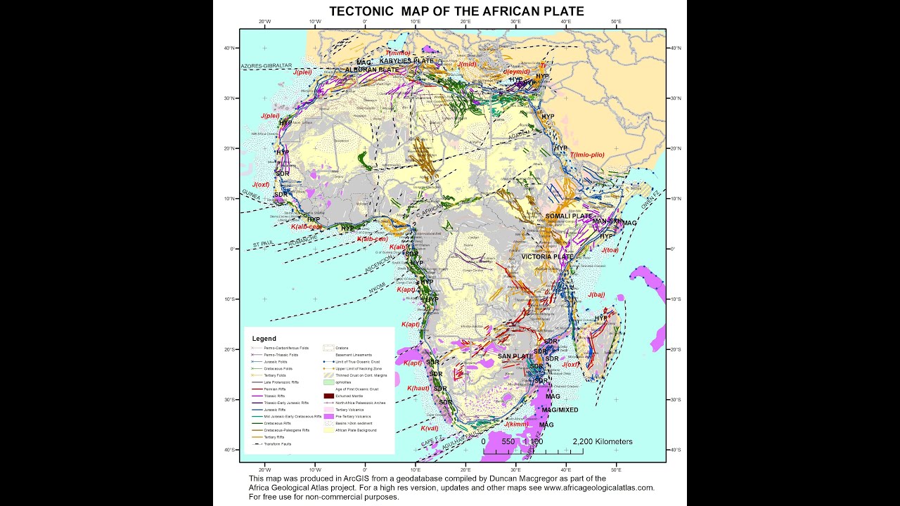 Tectonic History of the African plate since the Permian - YouTube