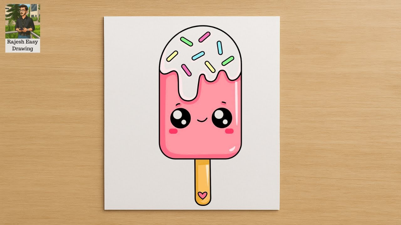 How to Draw an Ice Cream Popsicle Easy for kids - Cómo dibujar una ...