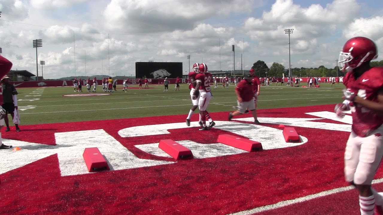 Defensive backs run through drills - YouTube