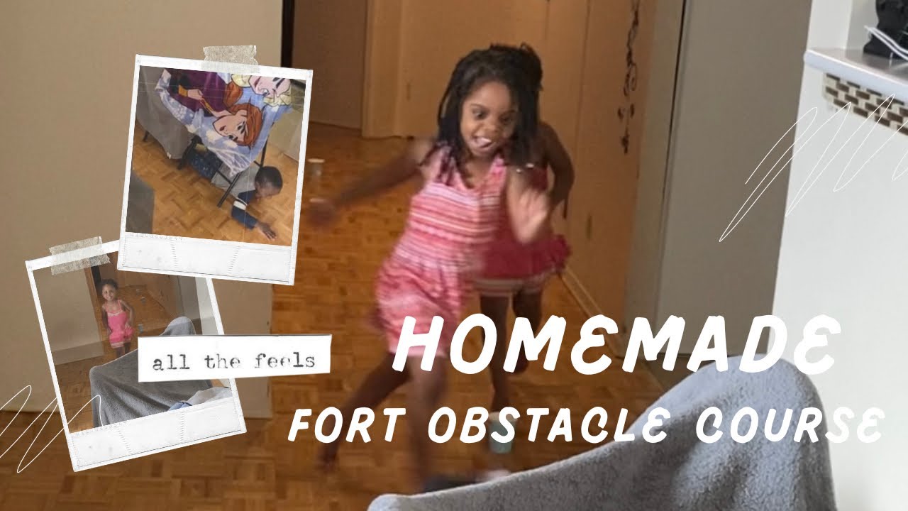 Homemade fort obstacle course - YouTube