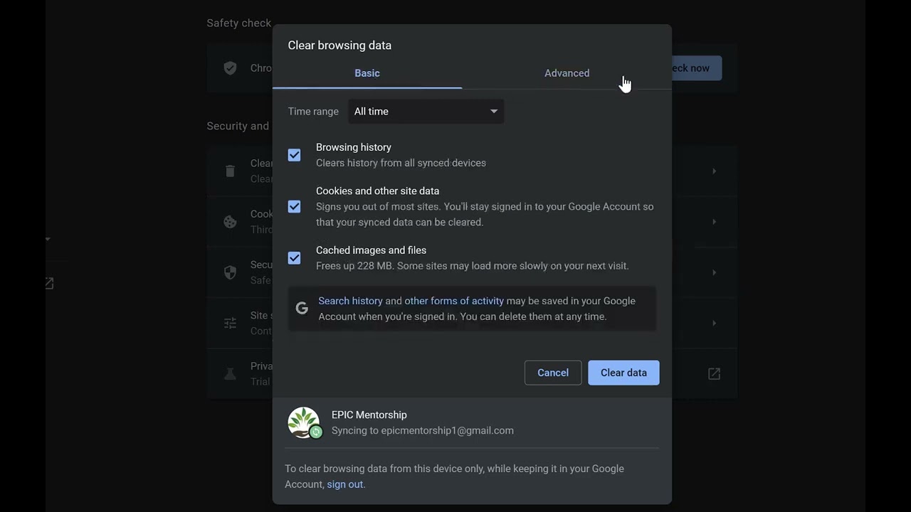 Macam mana nak "Clear Cache Advanced Setting" dalam Google Chrome - YouTube