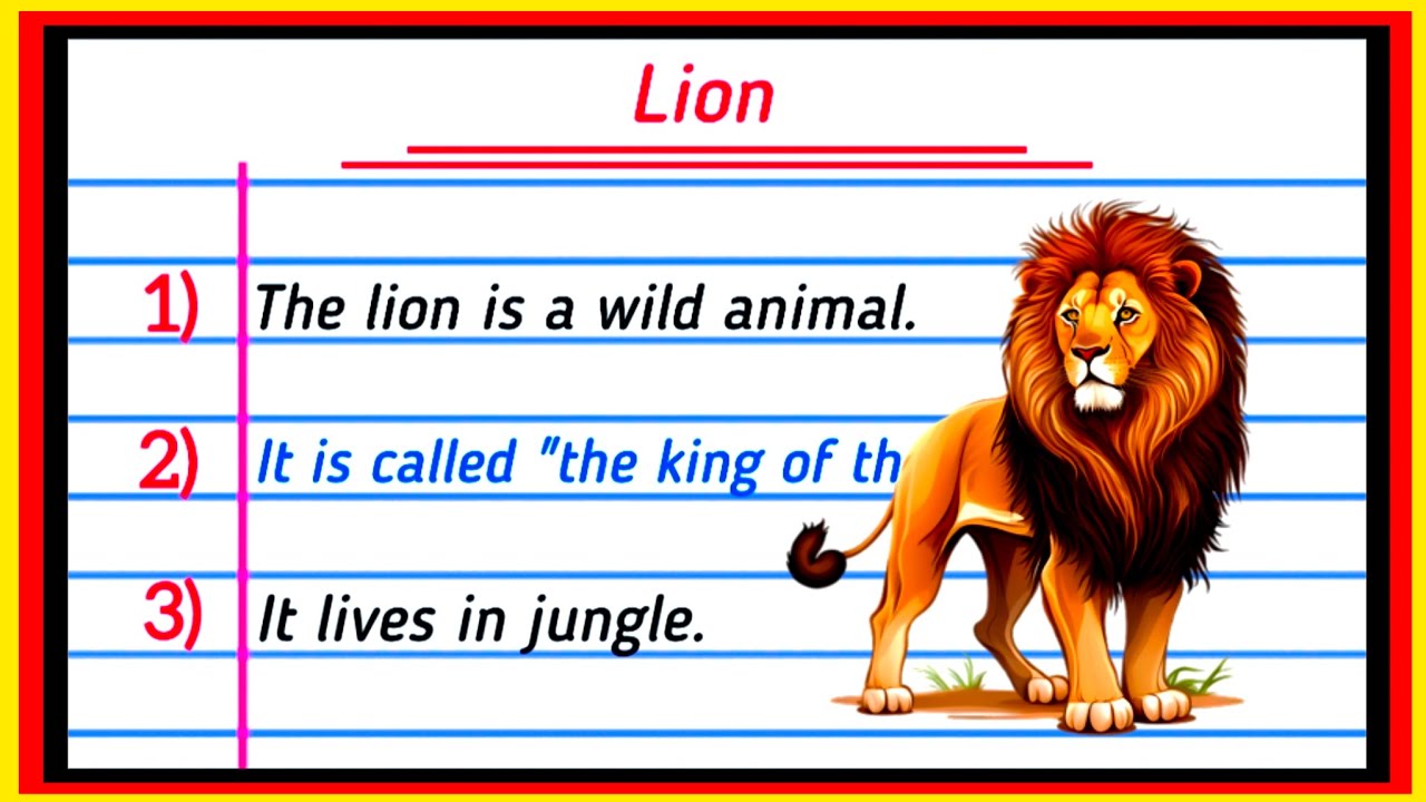 10 Lines on Lion || Essay on Lion in English ||Paragraph on Lion in ...
