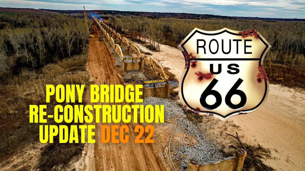 Drone Video Of Route 66 Pony Bridge Reconstruction - YouTube