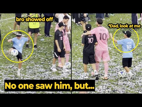 Moment Mateo Messi pulling off his skills during MLS celebration - and he wants everyone to know it