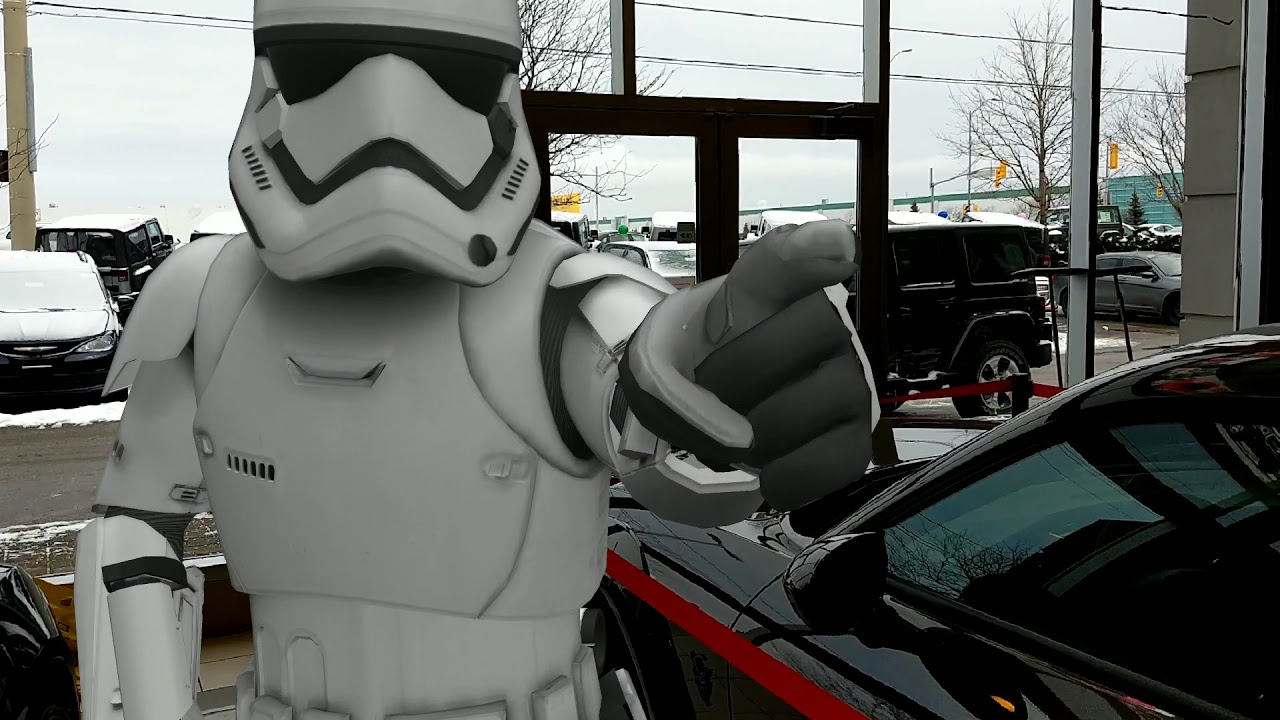Stormtrooper guarding the Dodge Demon! - YouTube