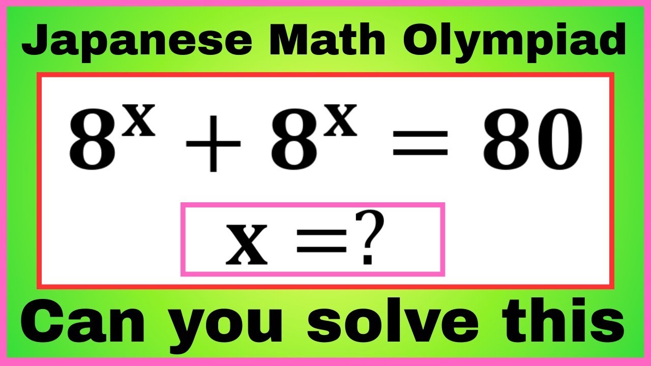 Japanese Exponential Math Problem That Will Blow Your Mind! - YouTube