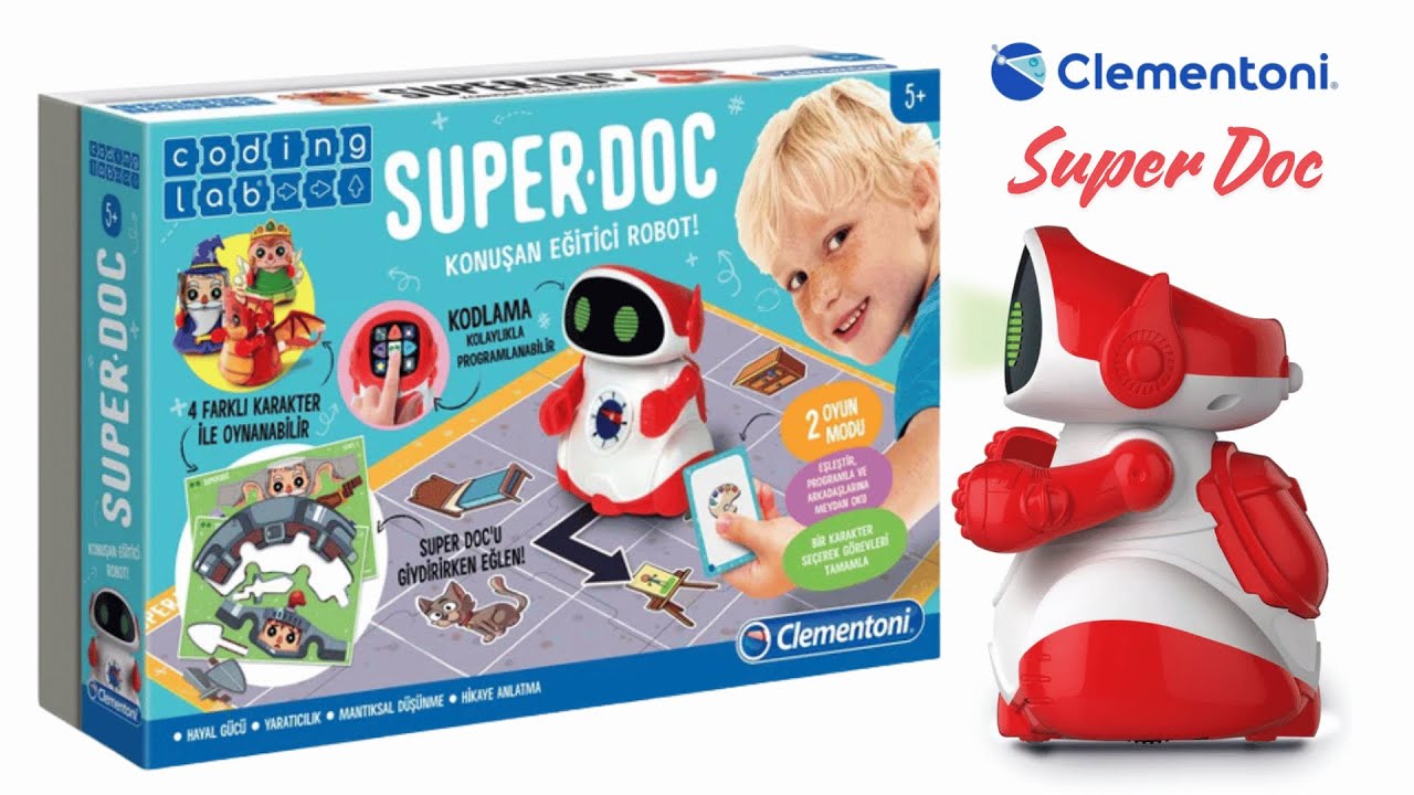 Clementoni Super Doc Konuşan Eğitici Robot ile Kodlama Macerası - YouTube