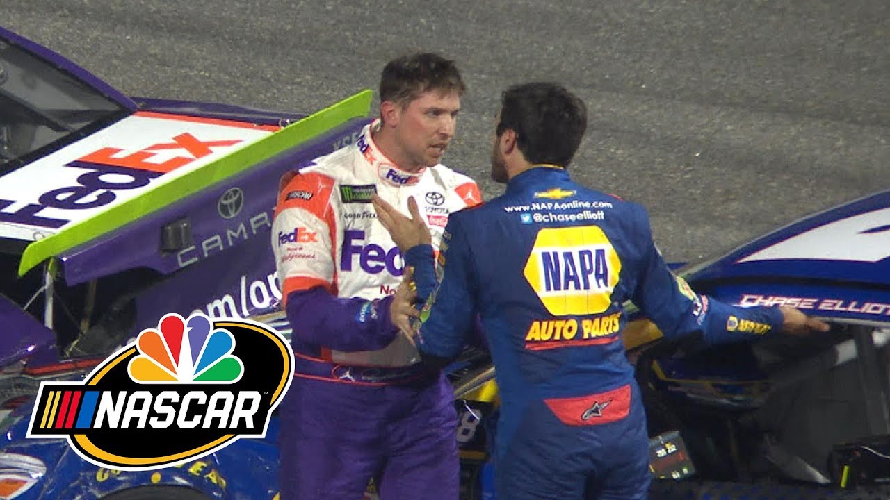 Denny Hamlin makes gentlemanly gesture toward Jimmie Johnson | Splash ...