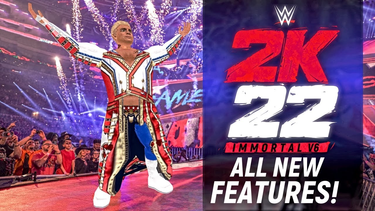 WR3D 2K22 IMMORTAL V6 ALL NEW FEATURES (hold 3 titles, real entrance ...