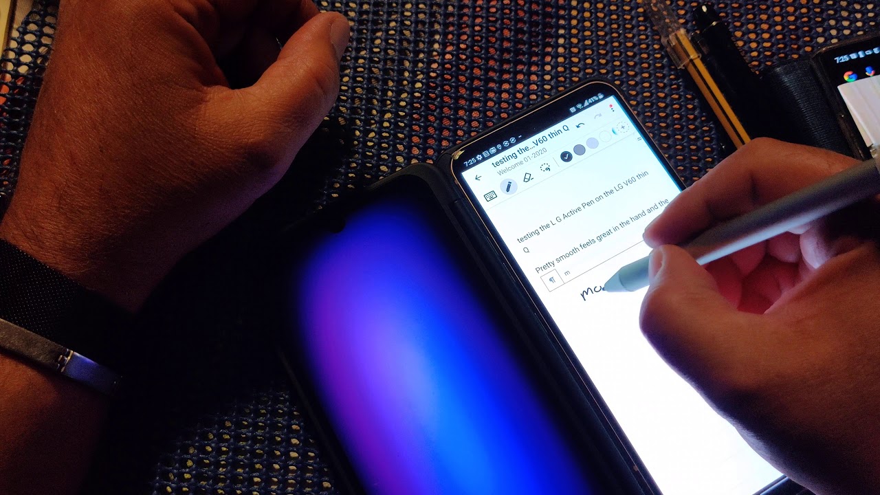 Using the LG Active Pen on a LG V60 ThinQ - YouTube