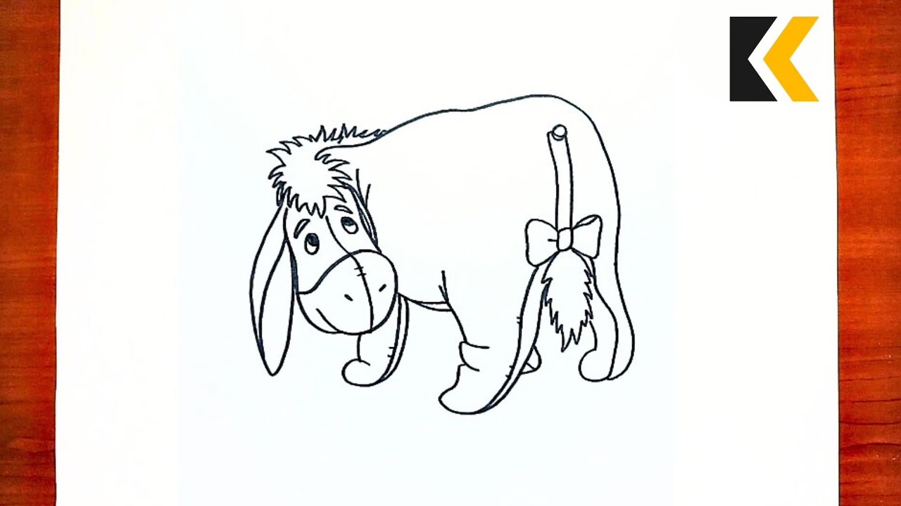 How To Draw Eeyore | Draw Winnie The Pooh Characters Easily - YouTube
