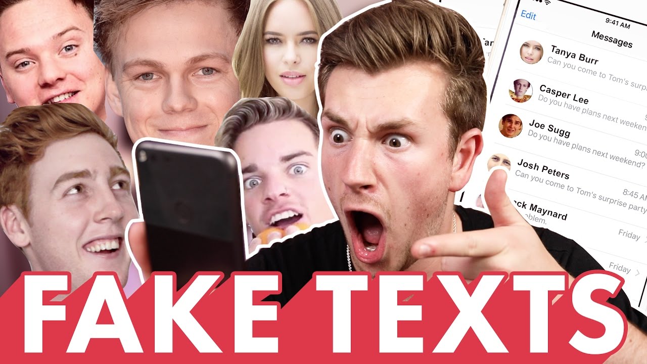 REACTING TO FAKE YOUTUBER TEXT MESSAGES (PART 2) - YouTube
