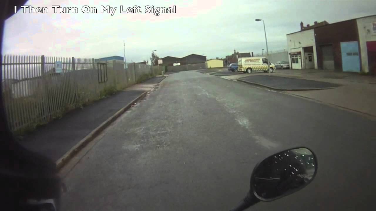 Motorcycle Demonstration: Turning Left Without Stopping - YouTube