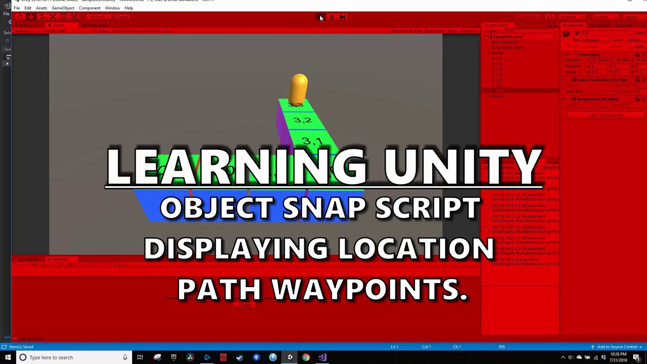 Learning Unity: C#, path waypoints, coroutines and object snap script ...