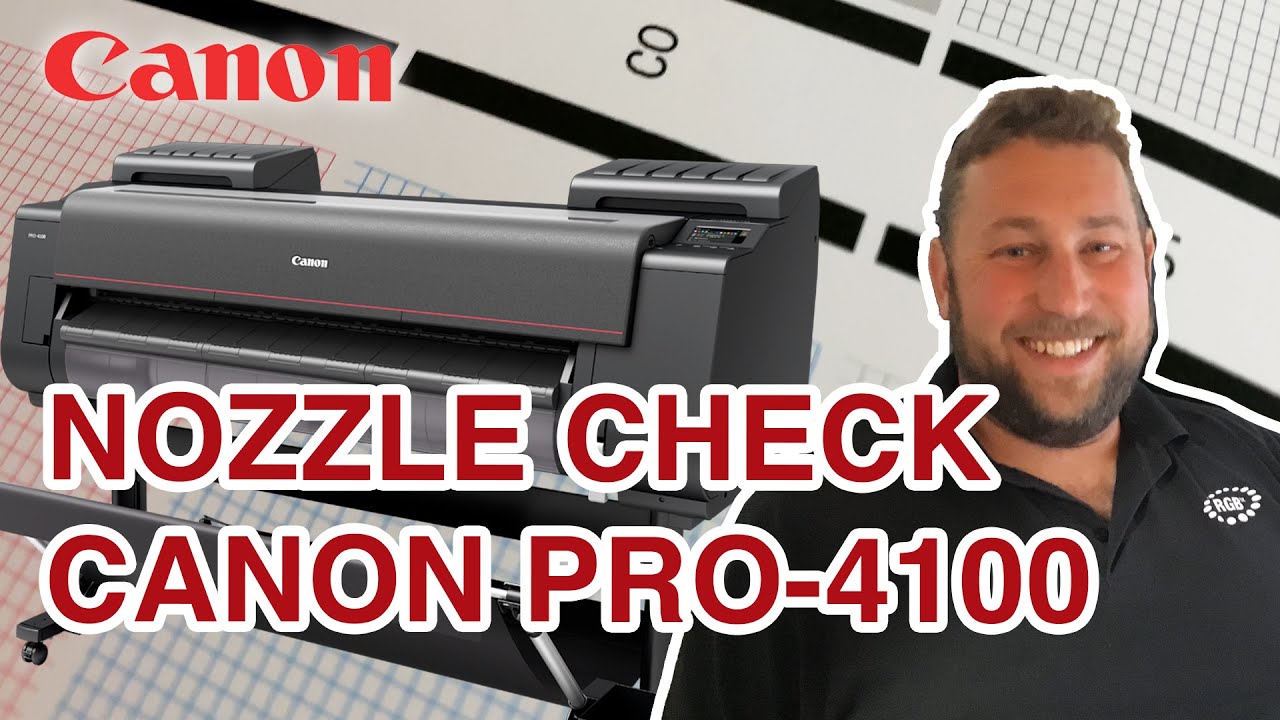 Canon imagePROGRAF PRO 4100 44" Print Head Nozzle Check - YouTube