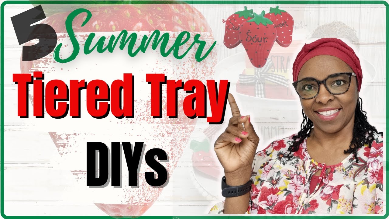 Strawberry Summer Tiered Tray DIYs | Crafted by Corie Minis Challenge - YouTube