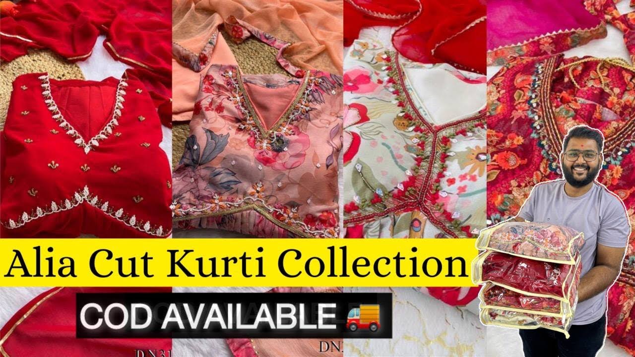 Aliya Cut Kurti | Top-Selling Alia Cut Kurti with Beautiful Handwork ...
