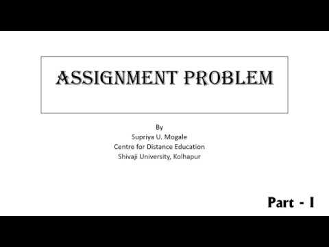 Assignment Problem Part I - YouTube