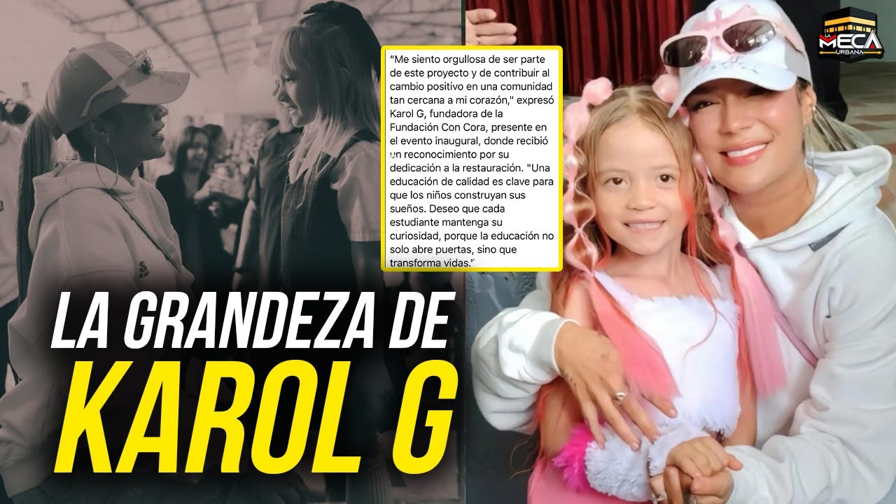 LA GRANDEZA DE KAROL G REAPERTURA ESCUELA EN COLOMBIA ! - YouTube