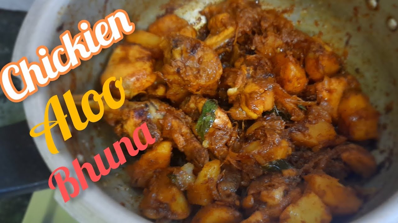 CHICKEN ALOO RECIPE |CHICKEN DRY RECIPE | CHICKEN ALOO BHUNA MASALA ...